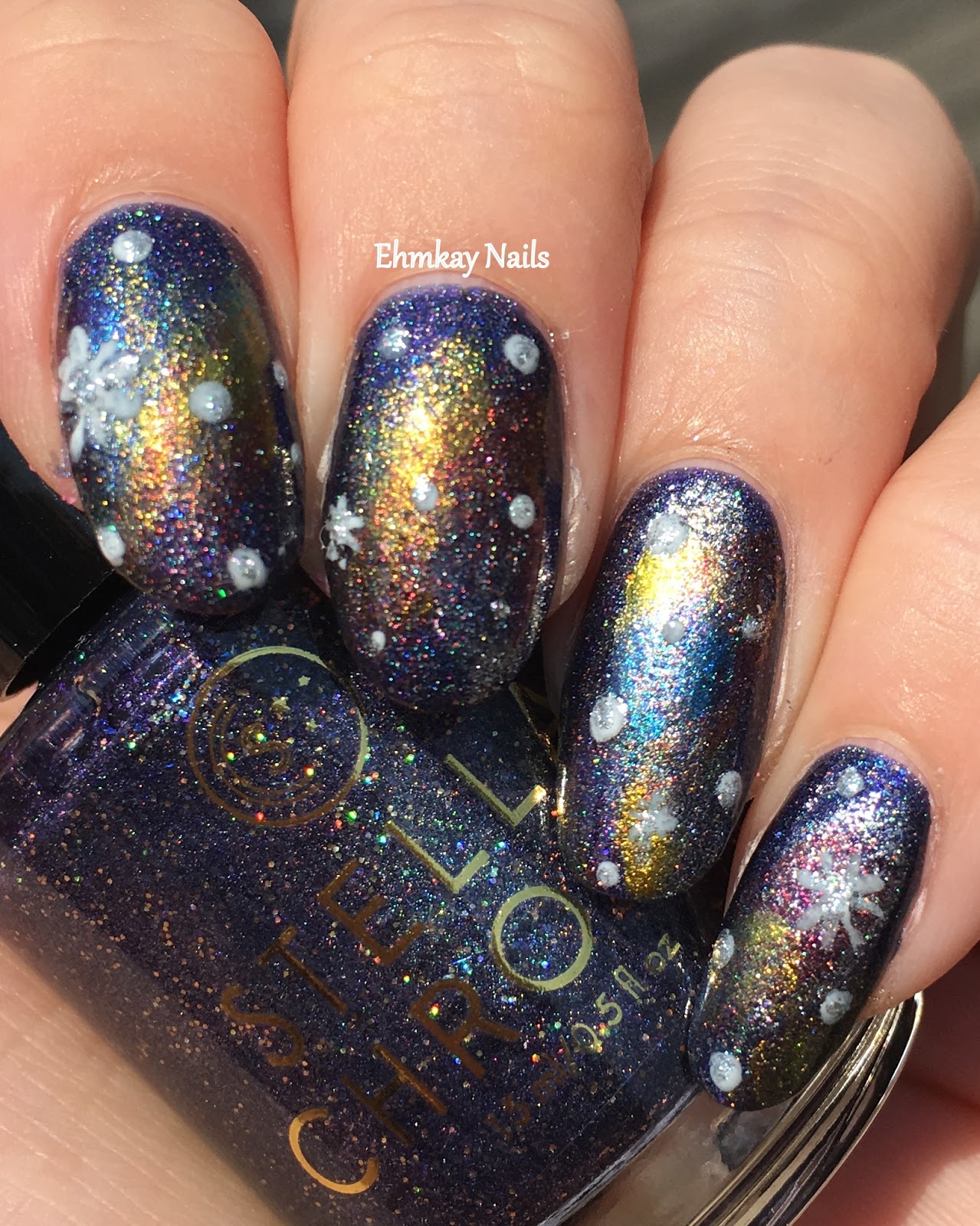 ehmkay nails: Stella Chroma Aurora Stella-ealis Galaxy Nail Art