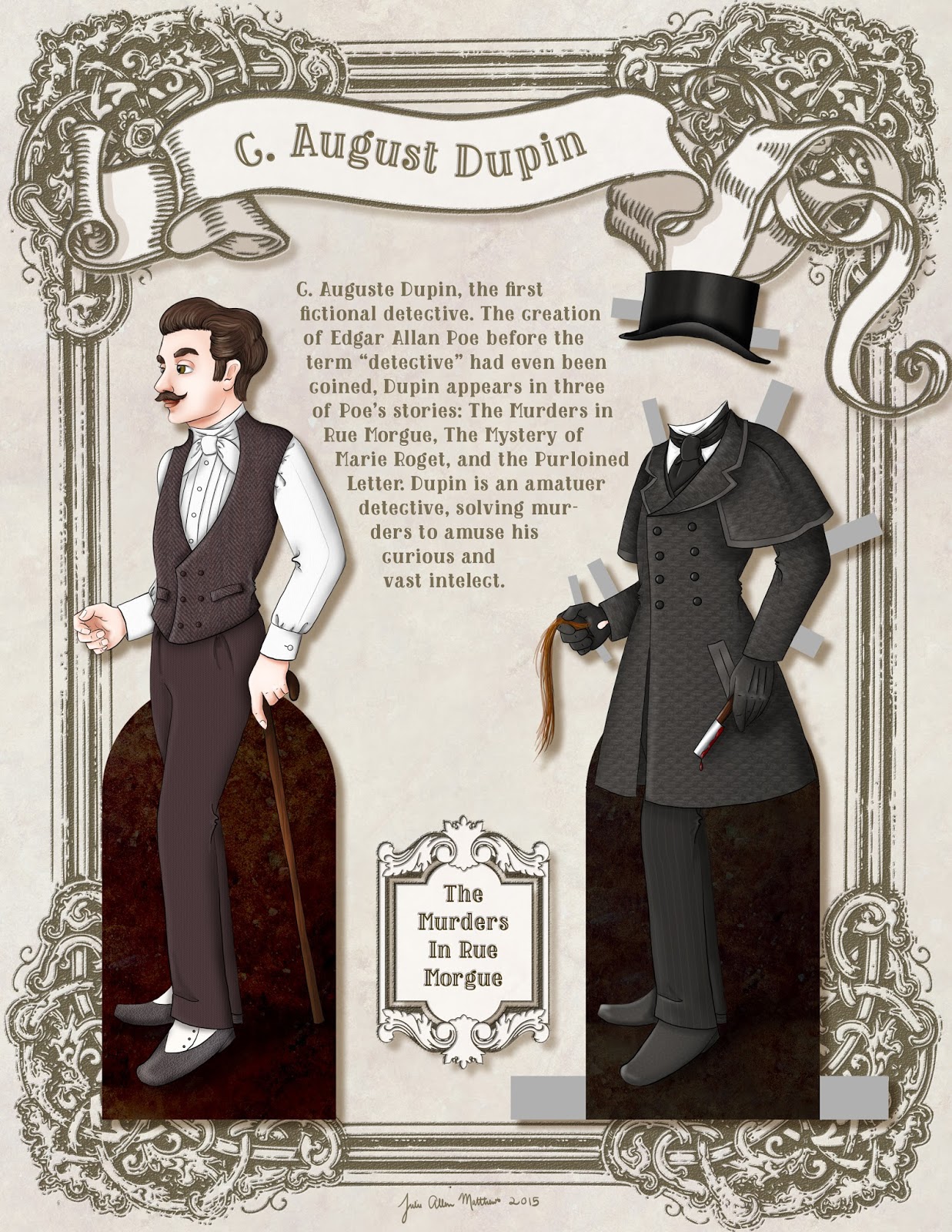 Paper Doll School: C. Auguste Dupin Paper Doll