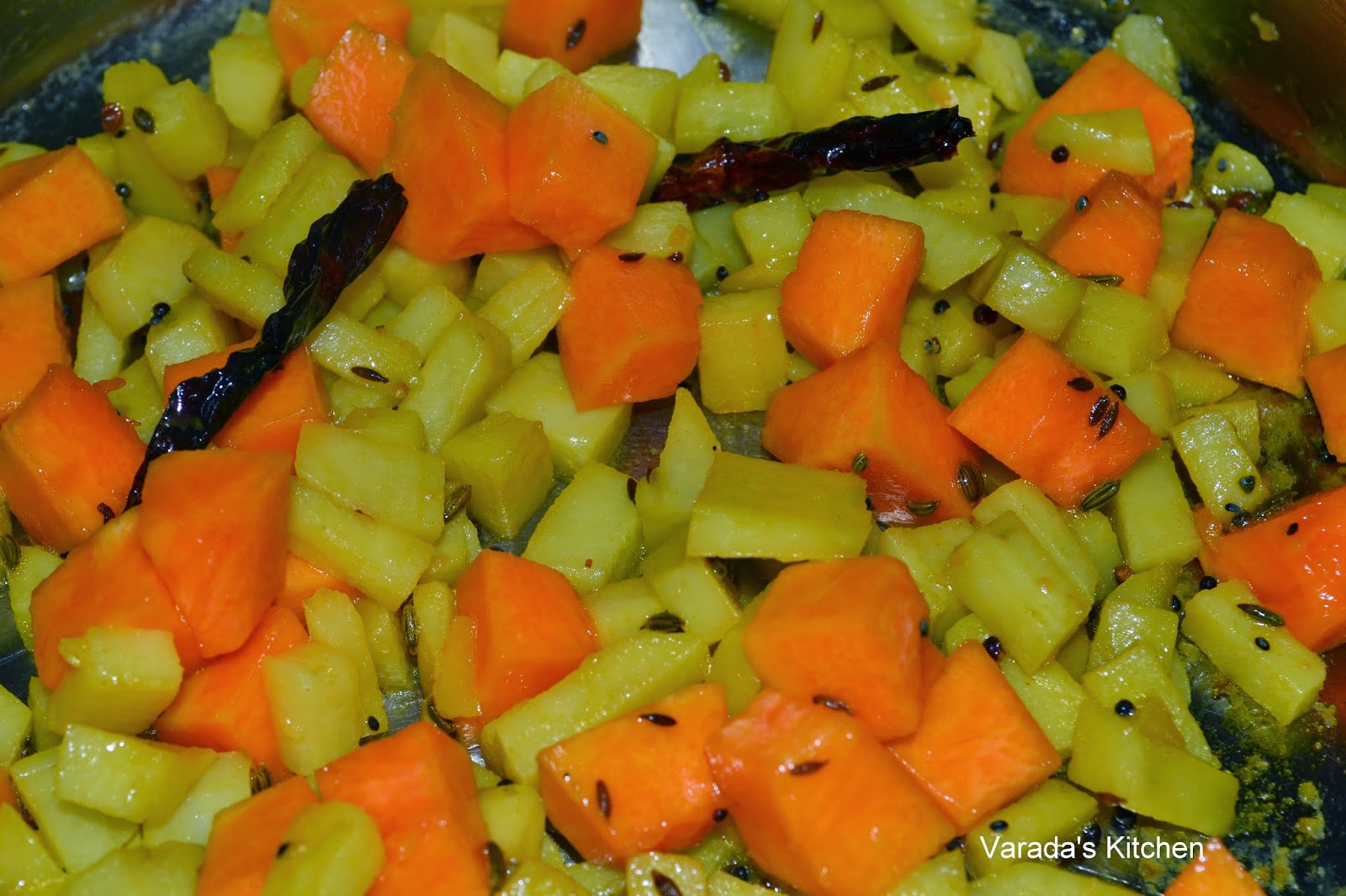 Palang Shaak er Ghonto (Spinach Mixed Vegetable Medley)