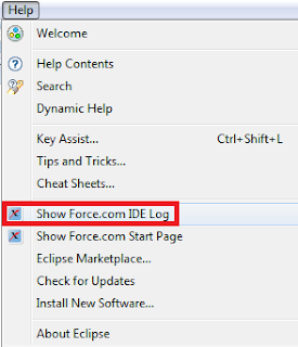 How to view Force.com IDE log? ~ Salesforce Tutorials