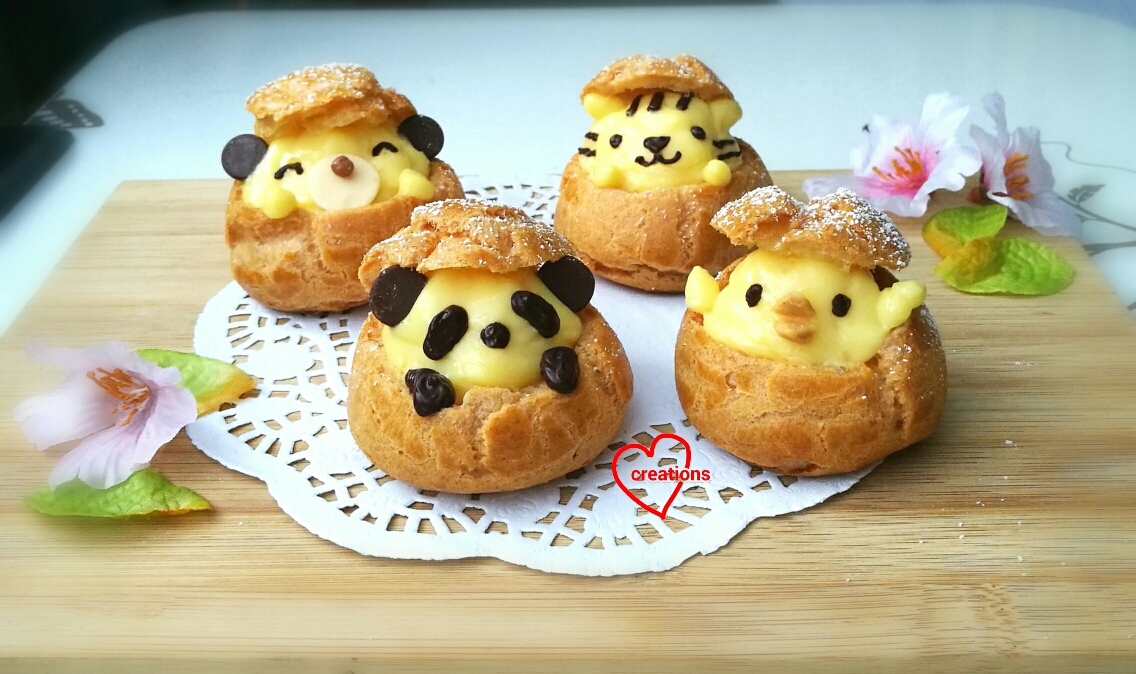 Loving Creations for You: Cute Animals Cream Puffs (class for kids!)