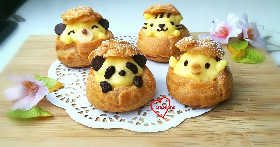Loving Creations for You: Cute Animals Cream Puffs (class for kids!)
