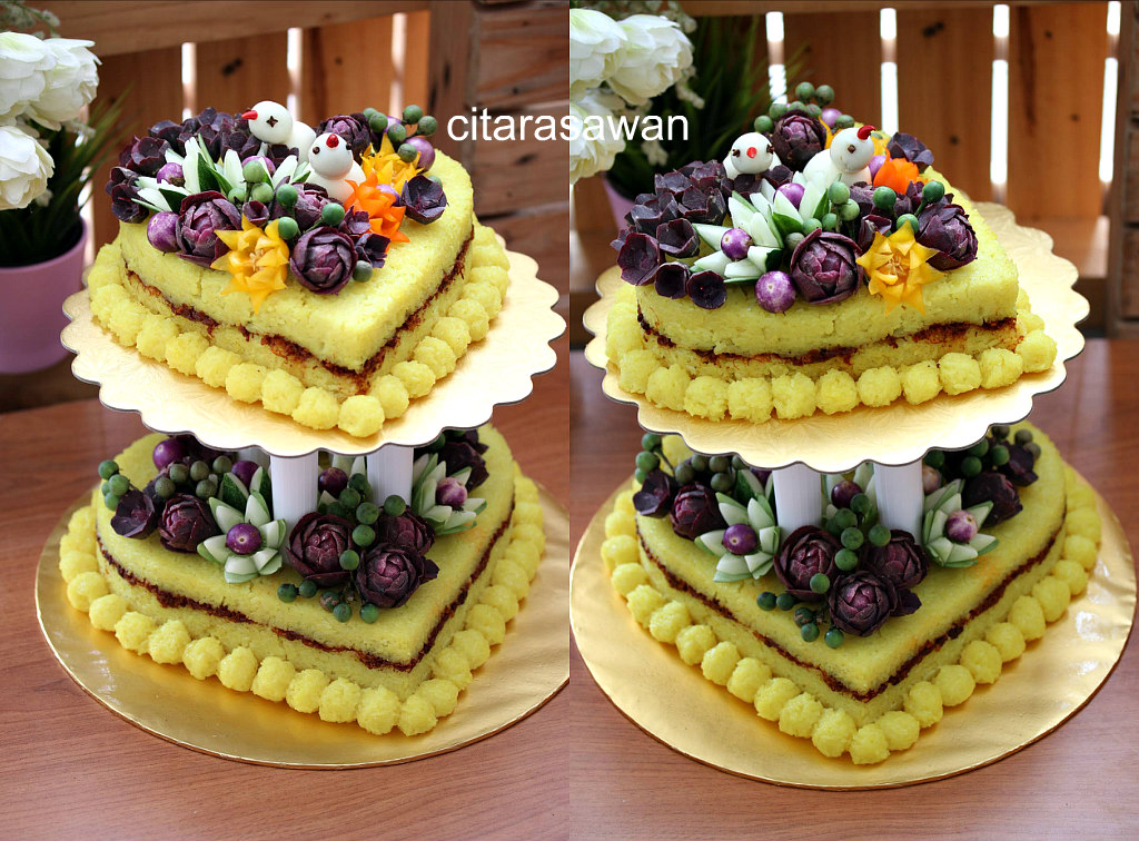 Pulut Kuning Berhias Perkahwinan 2 Tingkat Heart Shape ~ Must Read!