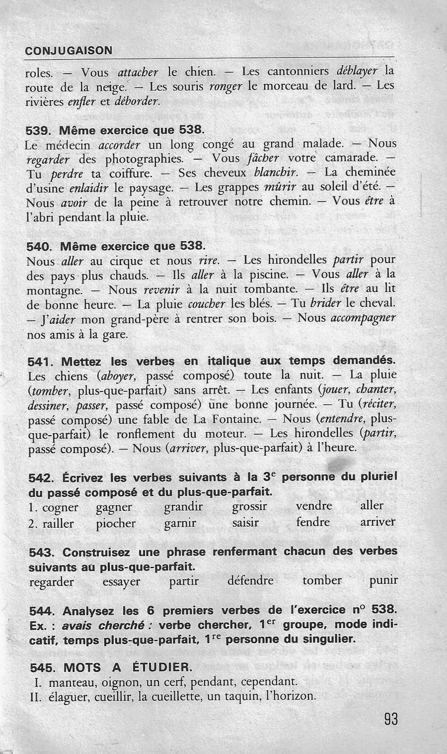école : références: 37 Le plus-que-parfait (Bled CE-CM1, conjugaison)