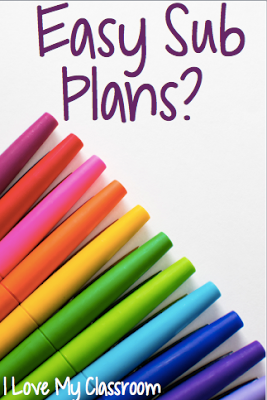 I Love My Classroom: Sub Plan Templates... Making Writing Sub Plans a ...