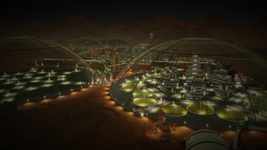 Domed human colony on Mars from Surviving Mars game | human Mars