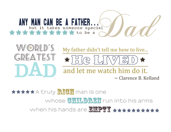 Father's Day Quote Word Art + Printable - Amy Kingsford