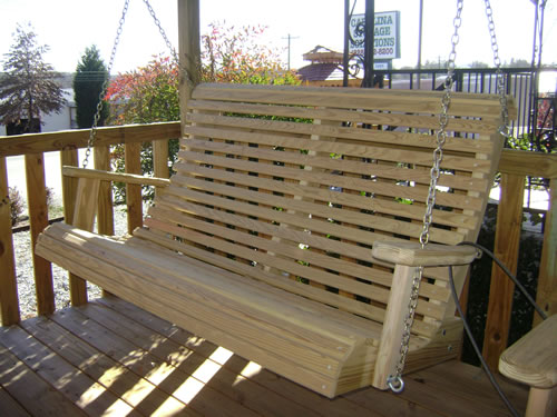 Window Treatments: Wood Porch Swings are Back
