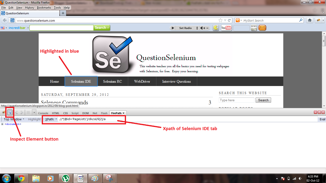 Xpathfirebug And Firepath Questionselenium