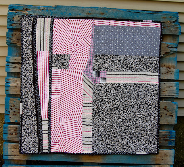 birds of the air quilts: Urban garden modern improv wall quilt