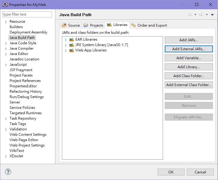 eclipse 建立 Dynamic Web Project