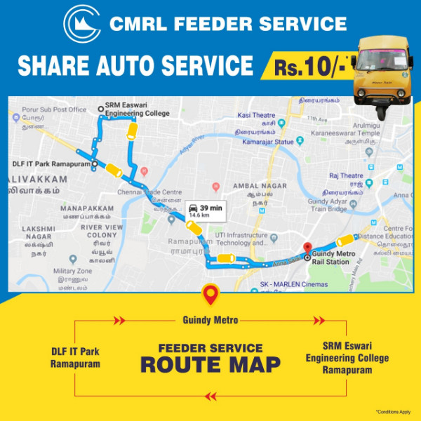 Chennai Metro - Guindy Metro Share Auto Route, Timing, Fare & More ...