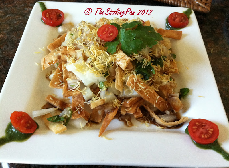 The Sizzling Pan: "Chatpata Chaat"- Papdi Chaat/ Tortilla Chaat