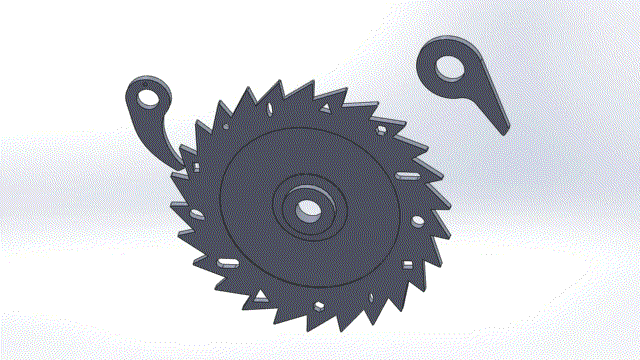 241. Pawl and Ratchet Mechanism || Free download 3D model