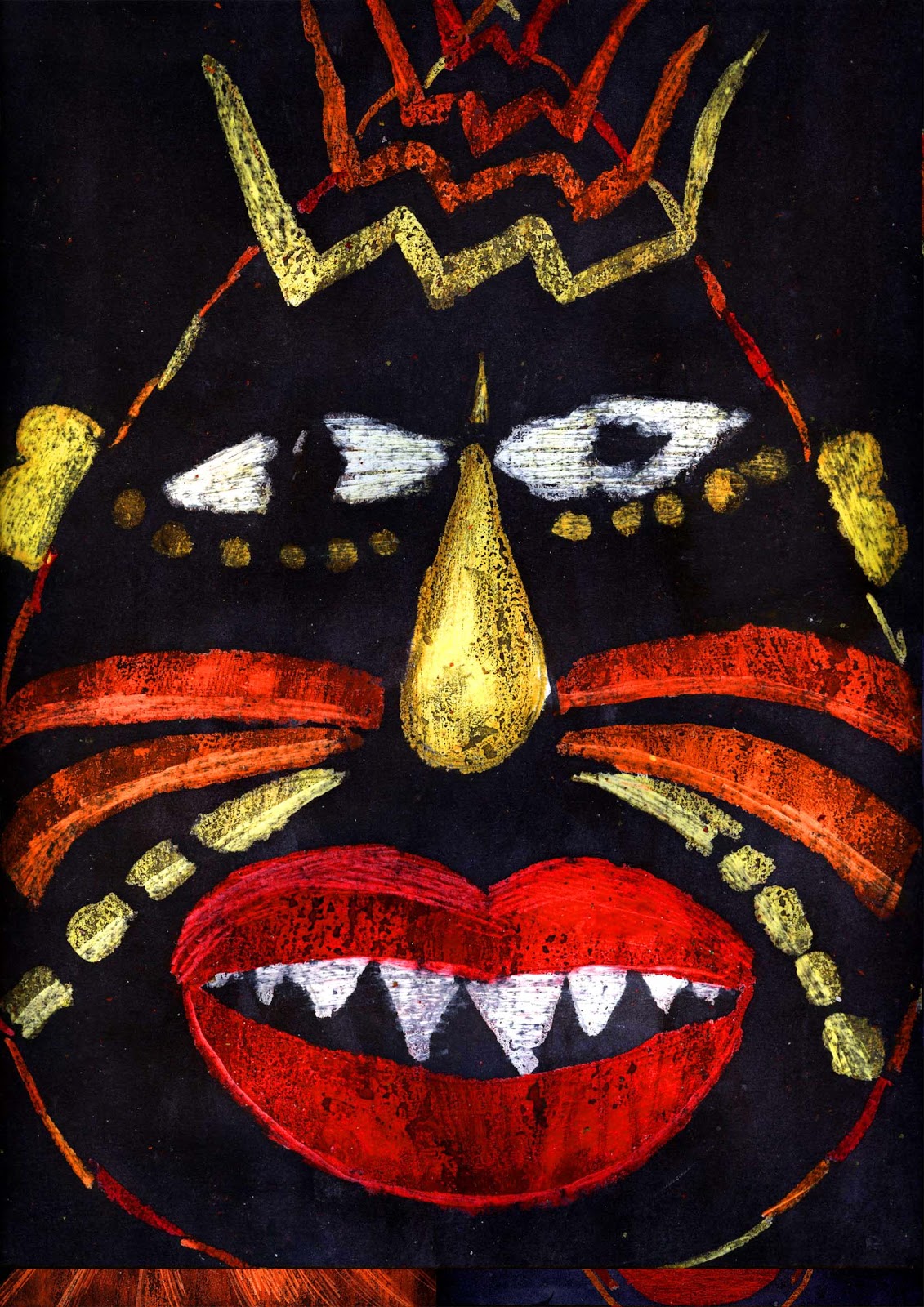 Creatief talent @ SASK!: Afrikaanse maskers in warme kleuren - Panda ...