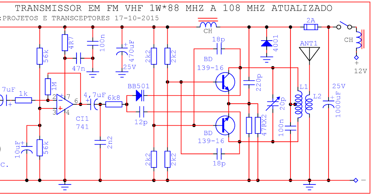 Projetos e Transceptores.: Simples transmissor de FM experimental.