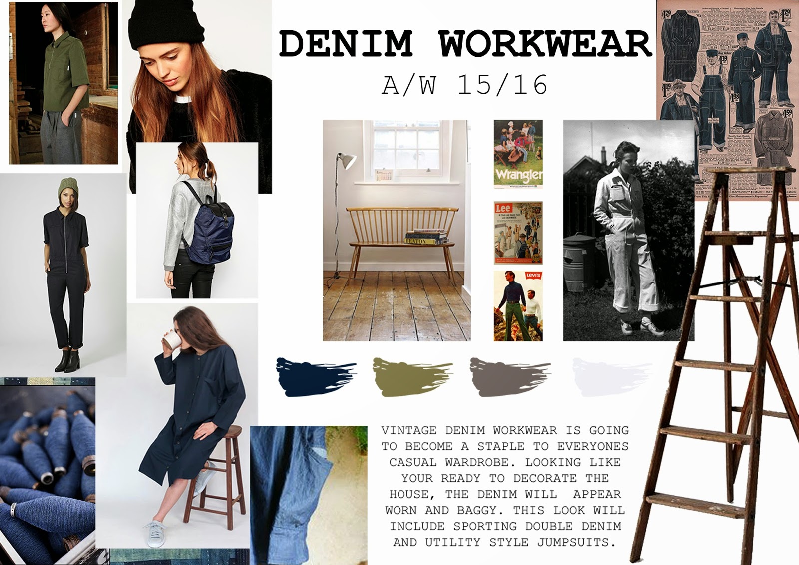 Trend & Styling: FINAL TREND BOARD - VINTAGE DENIM WORKWEAR