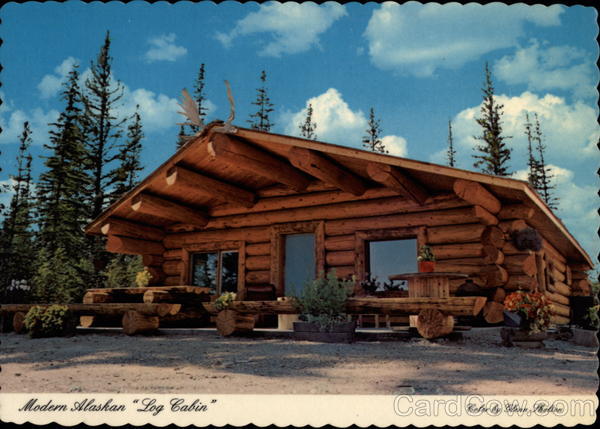 postcardfile: modern alaskan log cabin