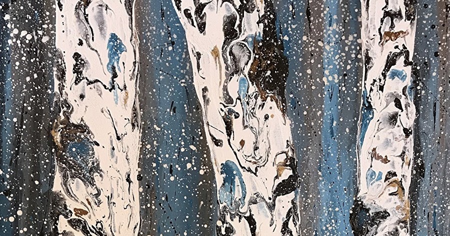 Daily Painters Abstract Gallery: Aspen Tree Painting,Abstract Landscape ...