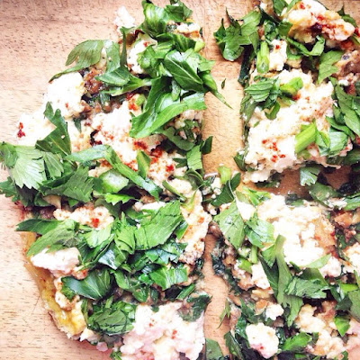 Twaróg (Polish farmer's cheese) & celery leaf frittata