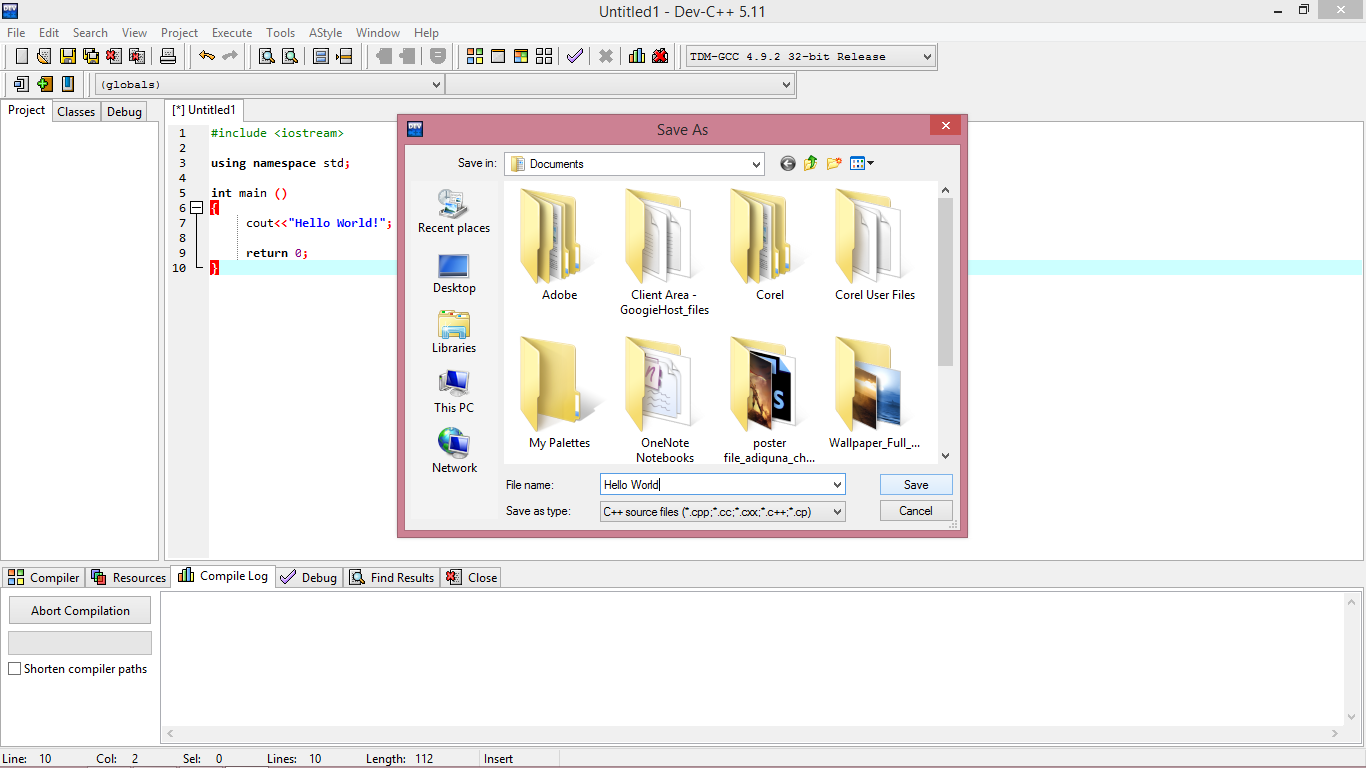 Goblog Lengkap Cara Menampilkan Hello World Di Dev C
