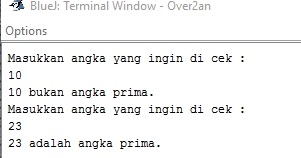 :: Ini Blog ::: Program Java Cek Angka Prima