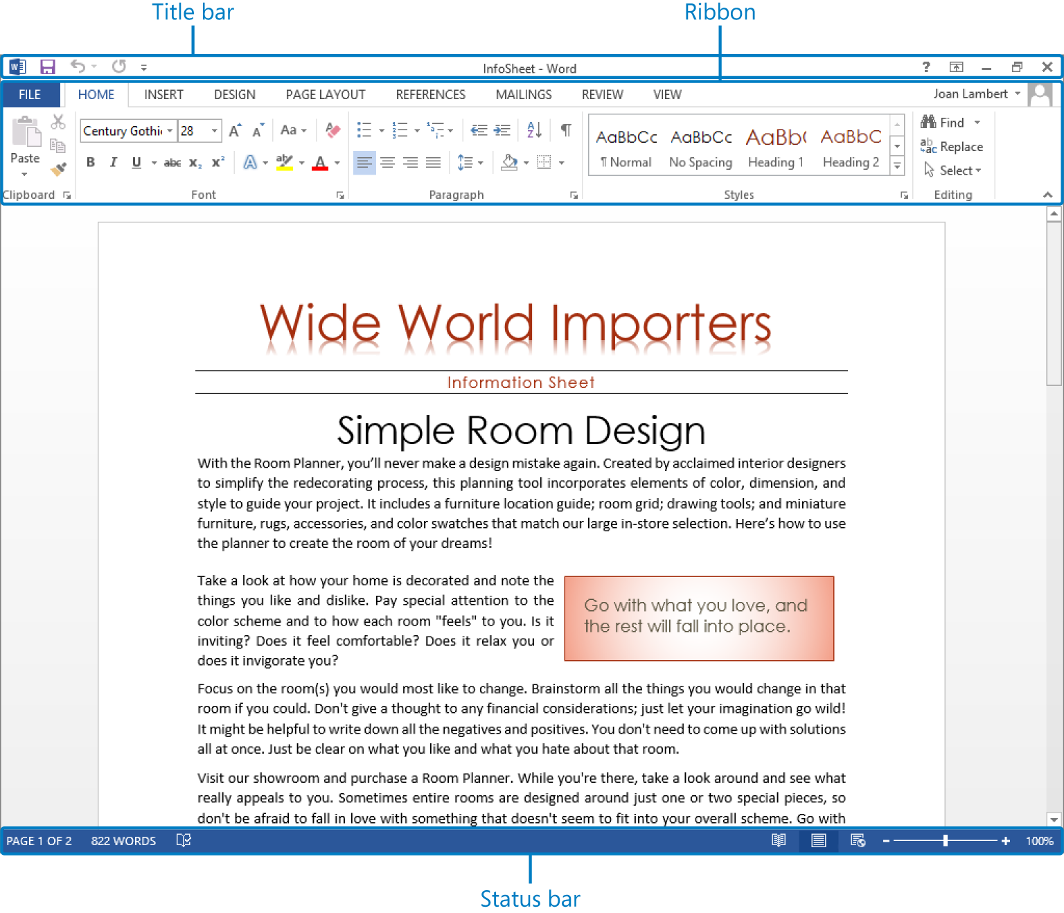 Belajar Komputer: Bekerja di antarmuka Word 2013