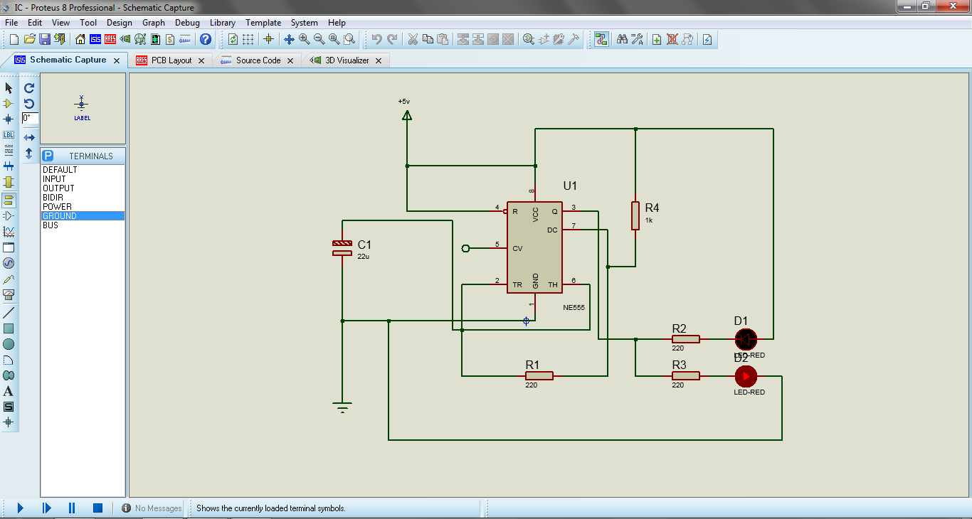Membuat Rangkaian Blinking LED Mikrokontroler menggunakan proteus 8