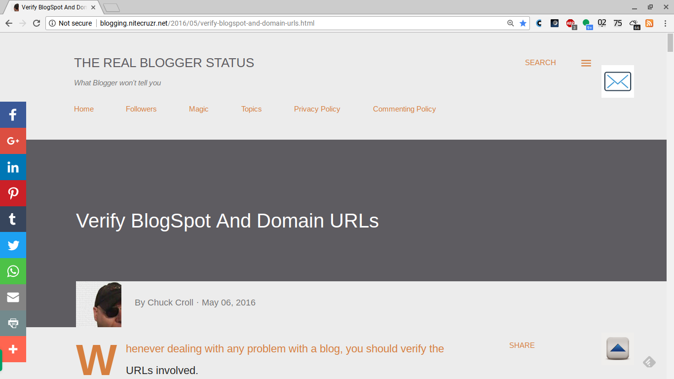 Verify BlogSpot And Domain URLs