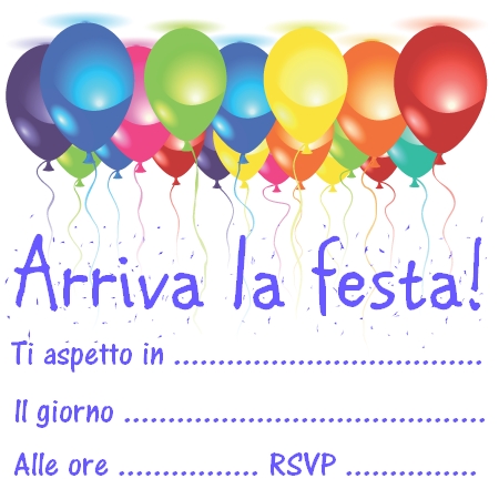Biglietti d'invito ~ Facciamo festa insieme