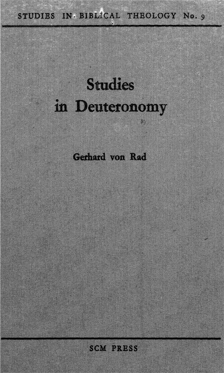 Gerhard Von Rad-Studies In Deuteronomy- ~ Christian Reading