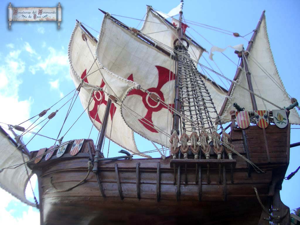 Miniaturas del Minimundo de Paco: La "Santa Maria" Carabela de Colón