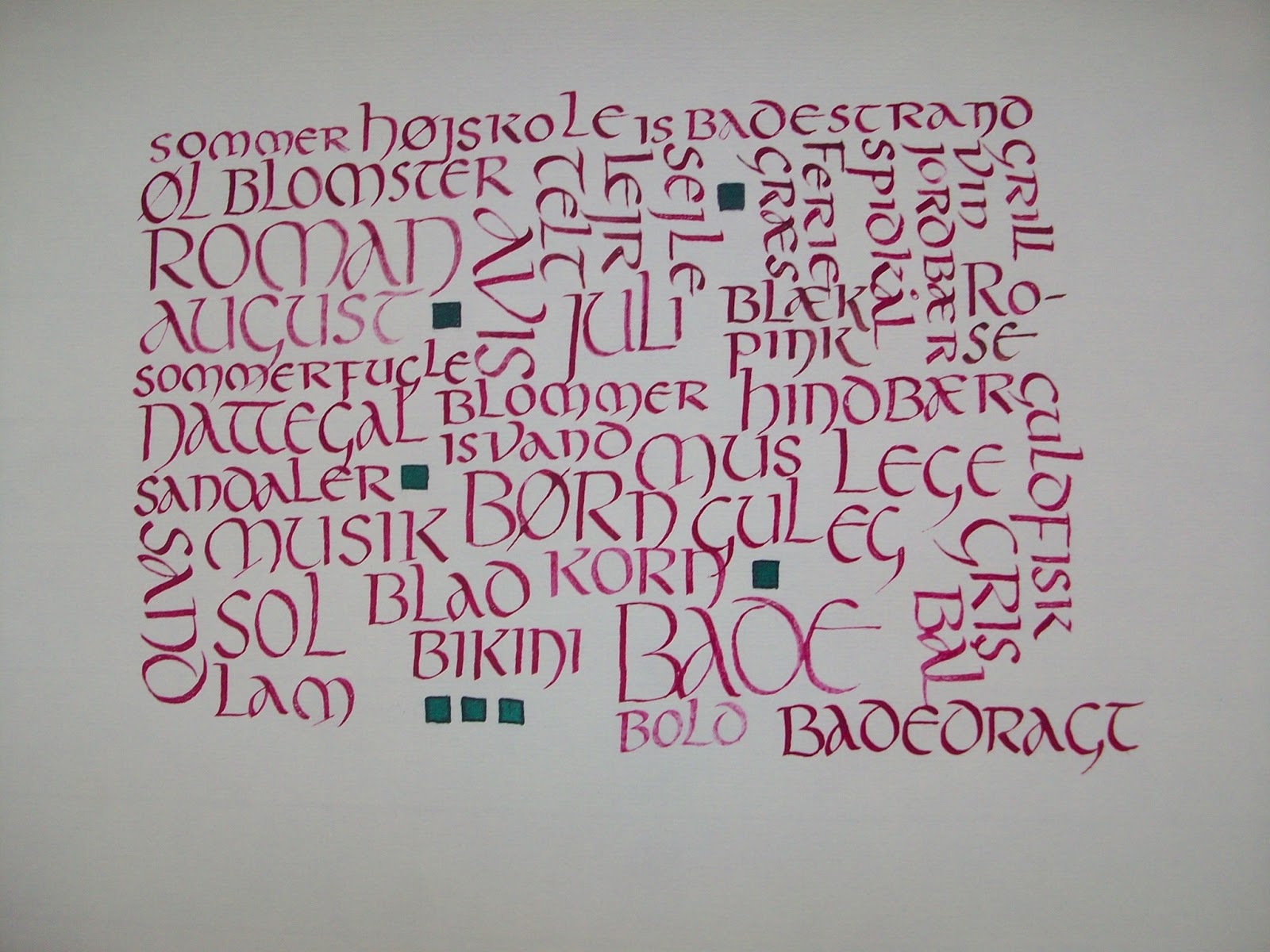 Birgitte Hansen: Kalligrafi