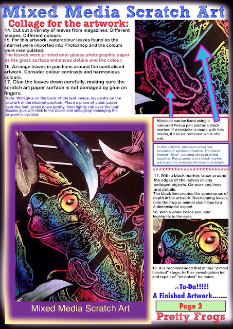 MIXED MEDIA SCRATCH ART - Frogs