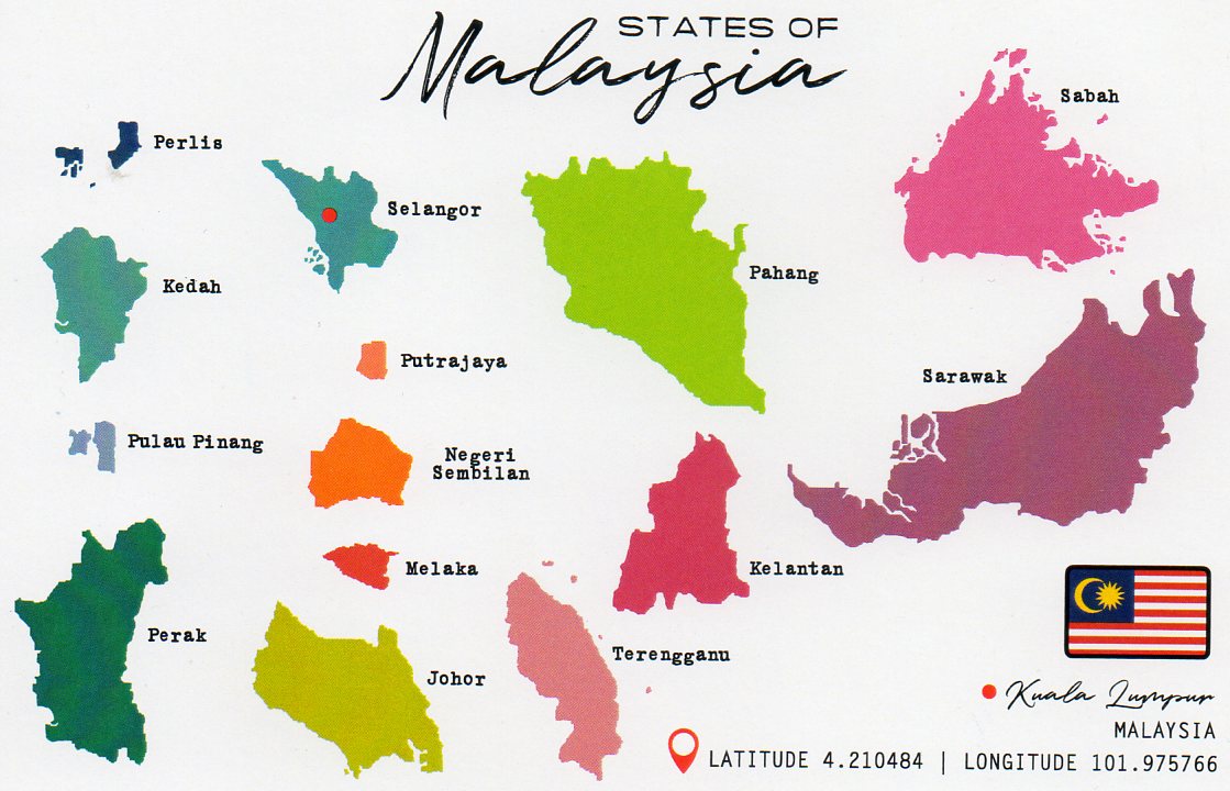 pocztówkowe mapy: Malezja po raz pierwszy