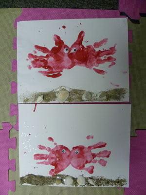 Save Green Being Green: Try It Tuesday: Crab Hand print Craft