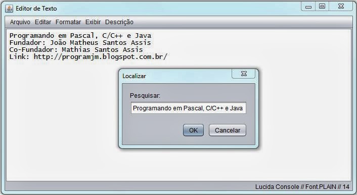 Programando em Pascal, C/C++ e Java: Editor de Texto em Java