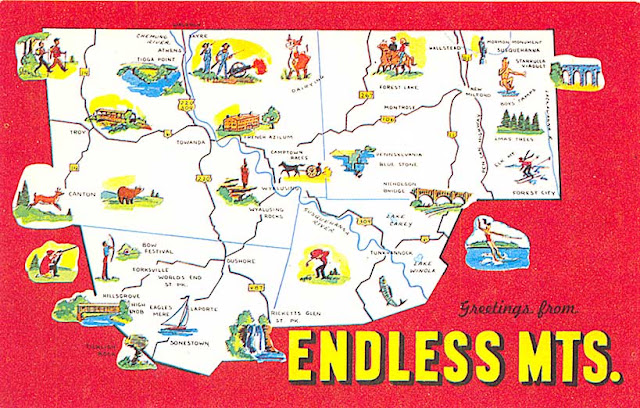 *Postcard Gems: Map: Greetings from Endless Mts.