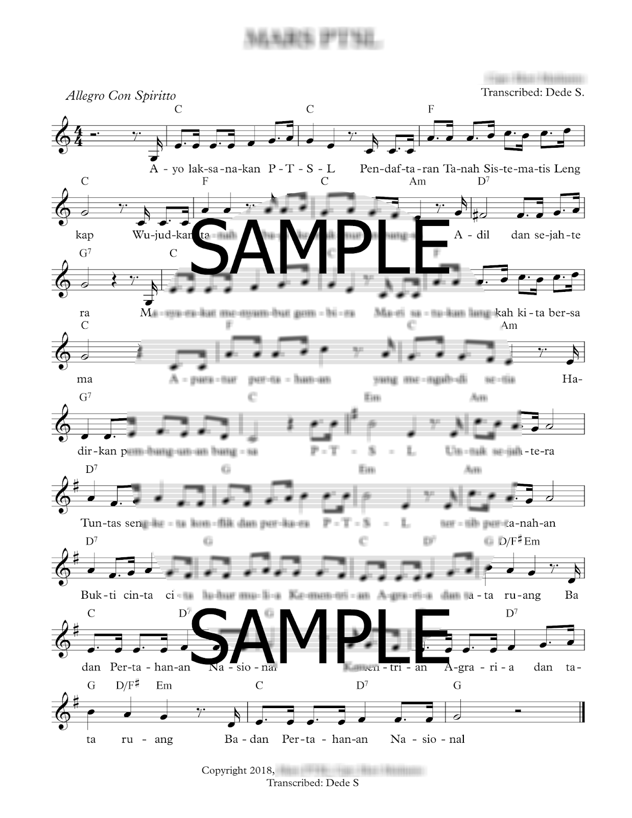 Contoh Pesanan Menulis Partitur Not Balok Lagu Mars - Jasa Menulis ...