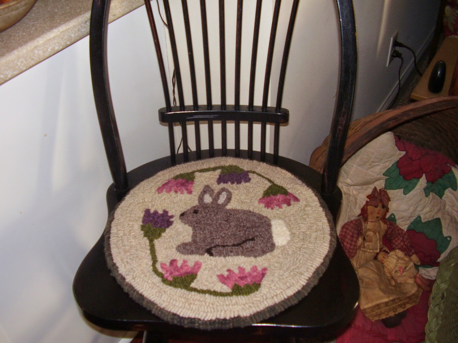 From Sherry's Heart: NEW HOOKED RABBIT RUG "CLOVER"