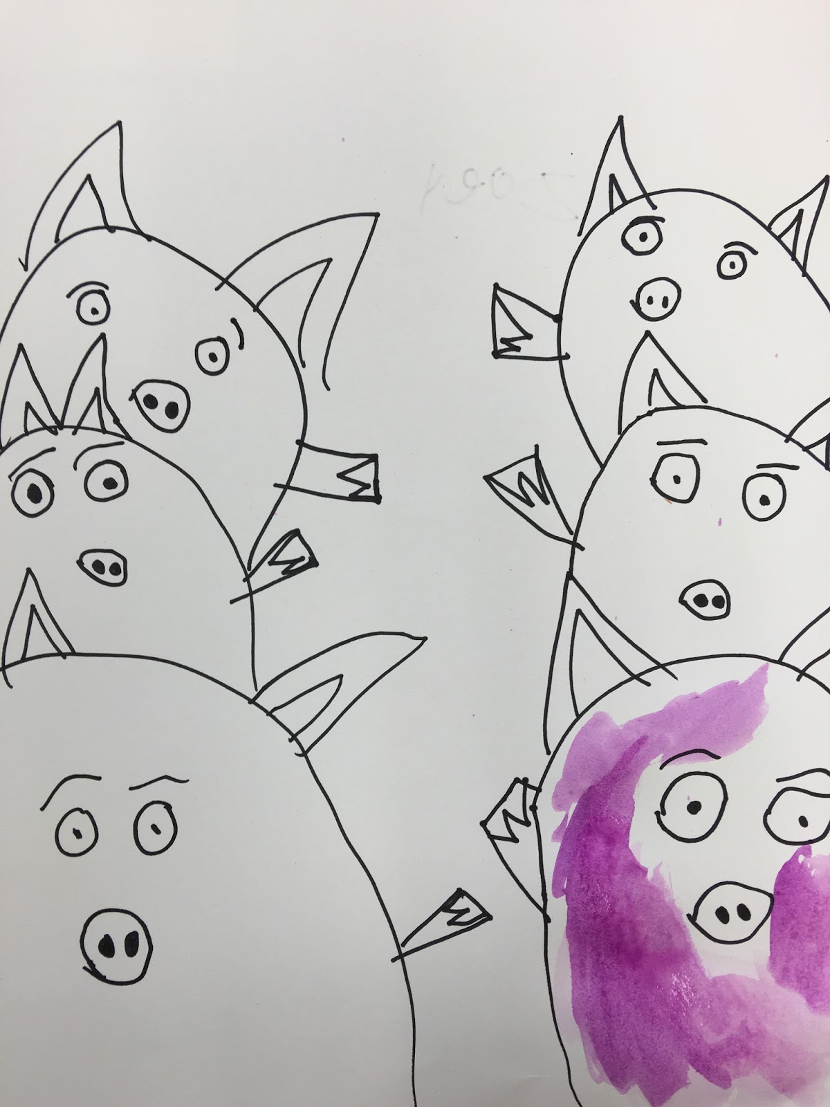 Art Room Blog: 2nd grade Easy Peasy Piggies for Value Change...