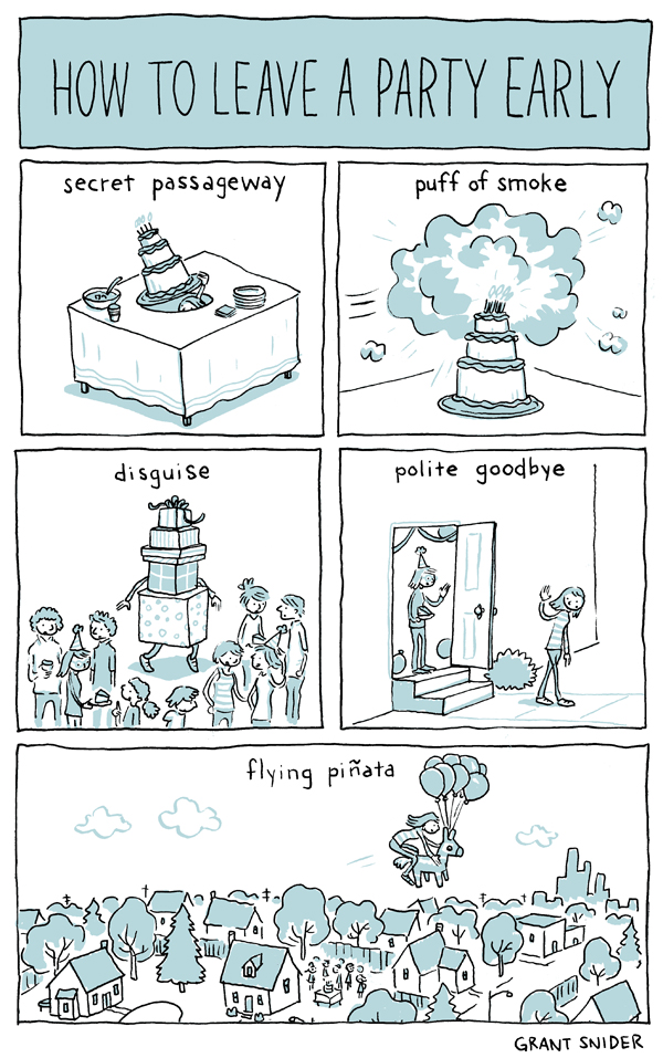 INCIDENTAL COMICS: How to Leave a Party Early