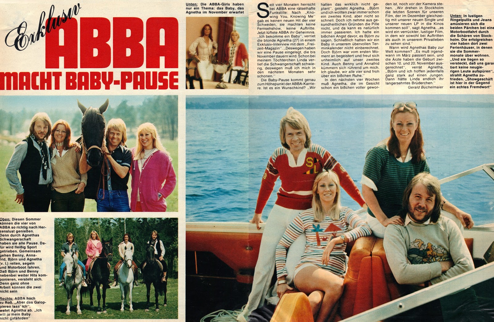 ABBA The Articles: Das Freizeit-Magazin, 1977: ABBA is taking a baby break