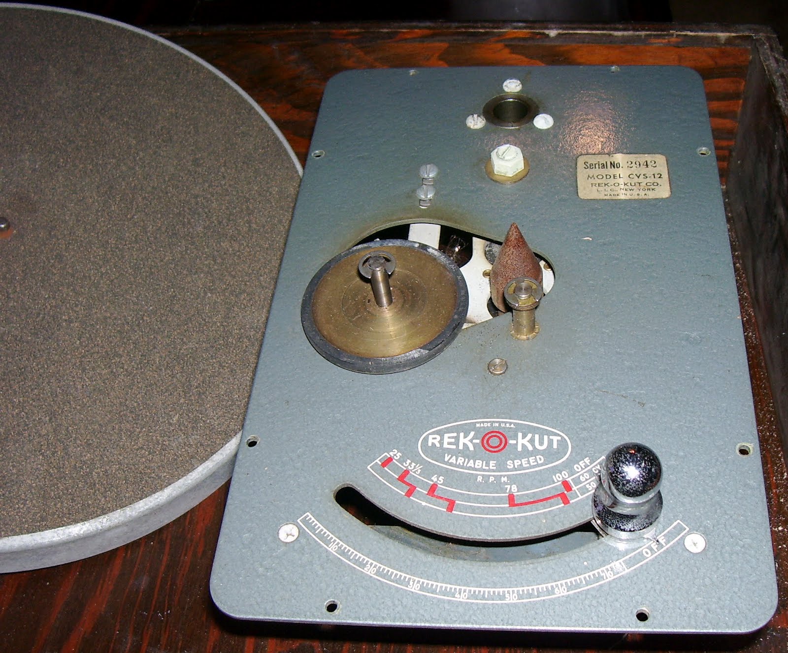Broadcast Turntables: Rek-O-Kut CVS-12 - Variable Speed Idler [25 - 100 ...