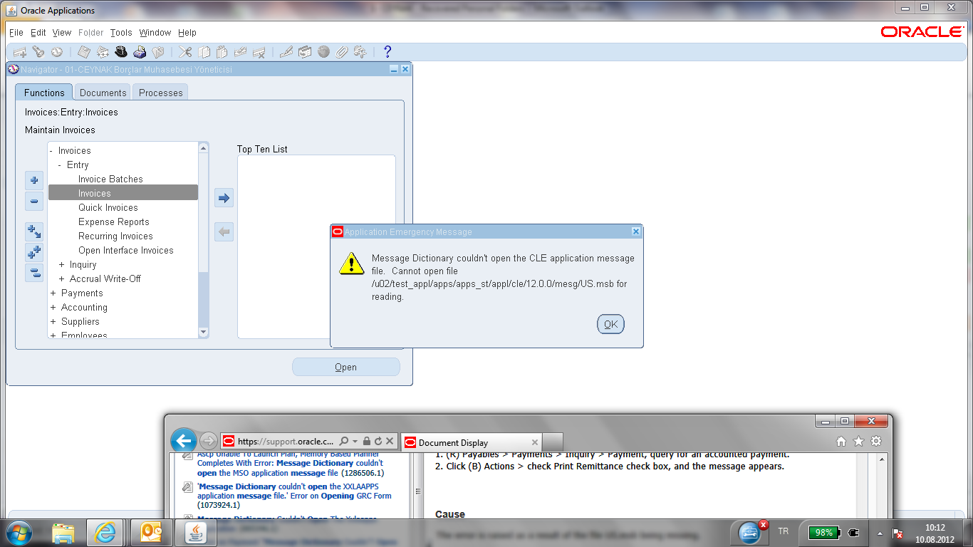 DOGANAY'S BLOG: Message dictionary couldn't open the CLE application ...