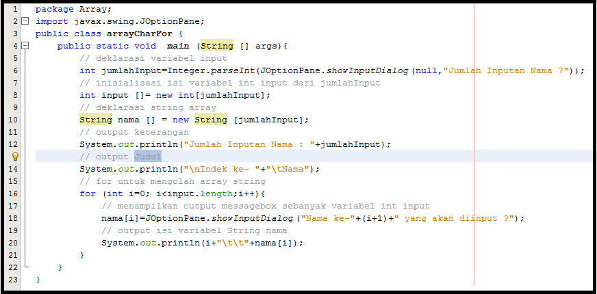 Contoh Array 1 Dimensi ~ Materi Java Pemula Contoh Array 1 Dimensi ~ Materi Java Pemula