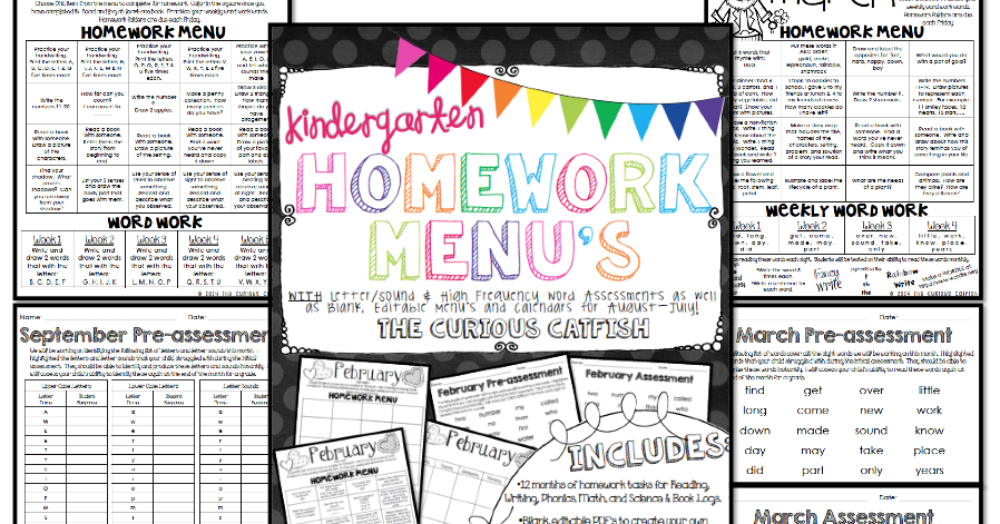 Homework Menus - The Curious Catfish