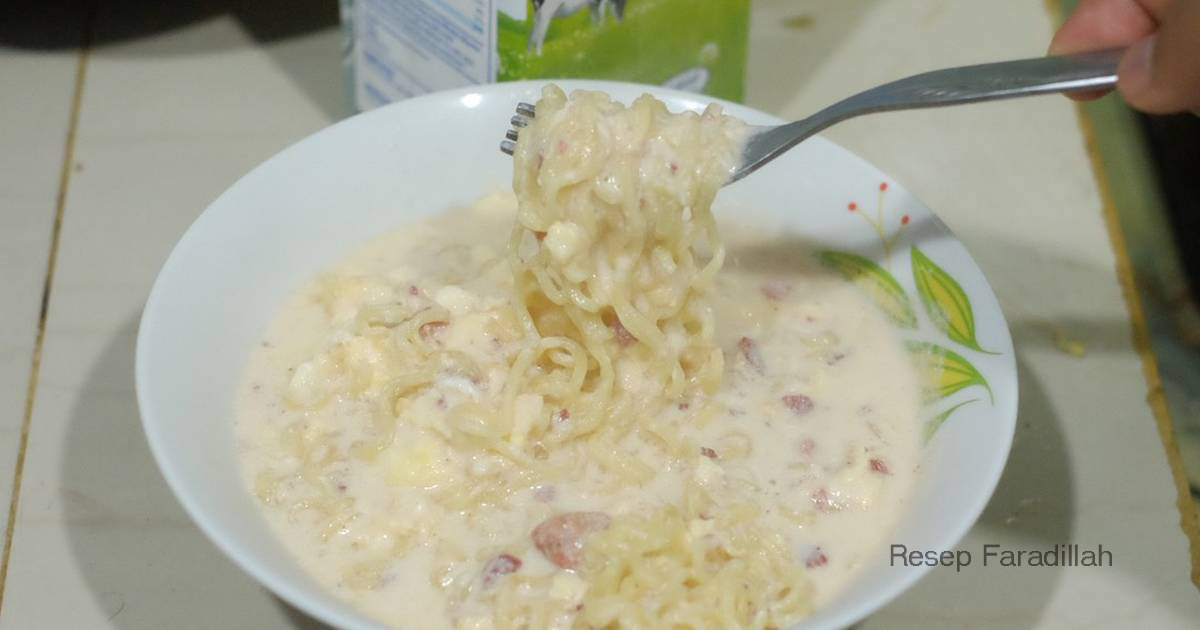 Resep Makasan Kreasi Mie Instan Carbonara