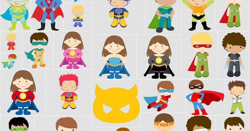 Kids dressed as Superheroes Clipart. - Oh My Fiesta! for Geeks