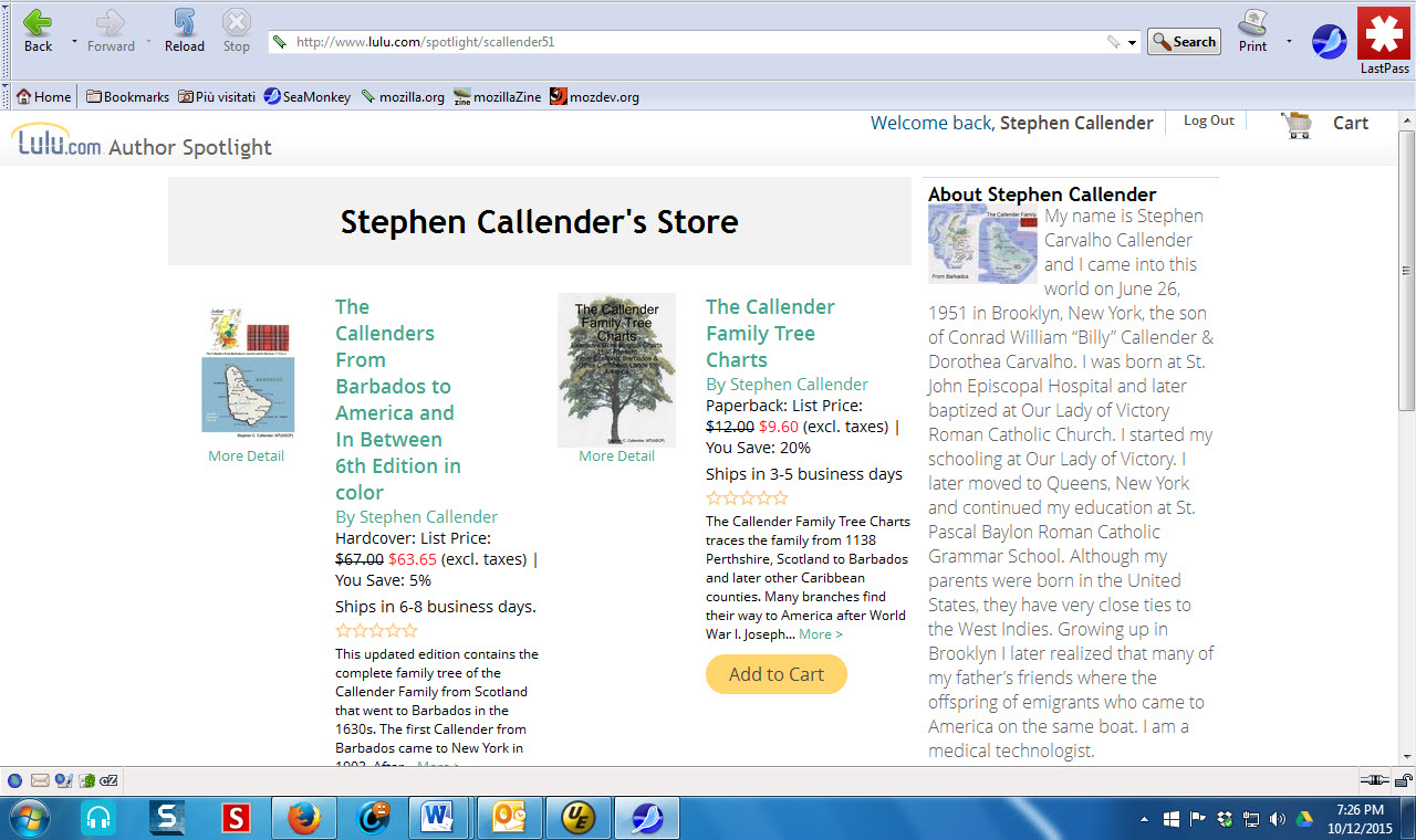 Callender Family Tree